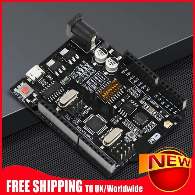 SCHEDA MODULO WIFI R3 ATmega328P USB-TTL CH340G ESP8266 DIP-switch ...
