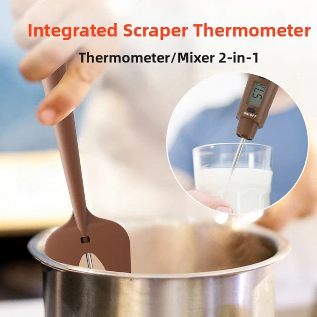 SUGAR THERMOMETER TEMPERATURE Probe Stir While Measuring Clear Digital ...