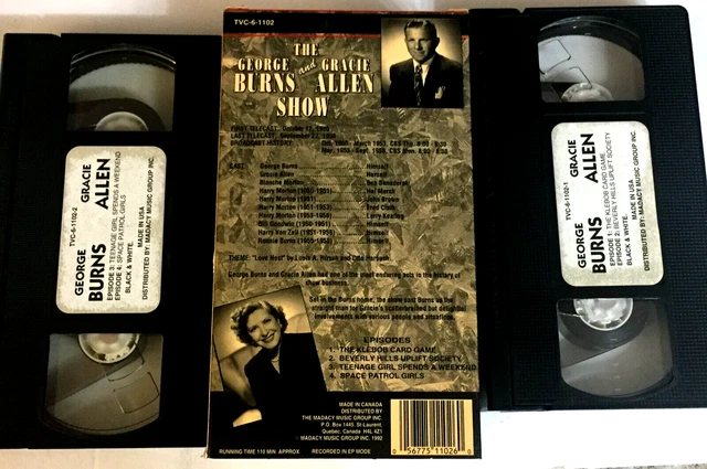 GEORGE BURNS AND Grace Allen Show on 2 VHS Tapes Ships With Tracking £9 ...