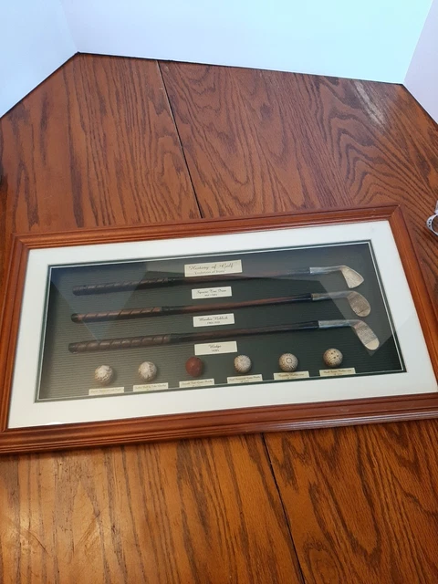 HISTORY OF GOLF “Evolution of Irons” Shadow Box Wall Hanging Decor £12. ...