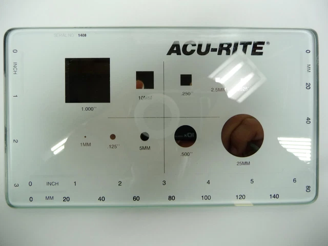 BIG! ACU-RITE OPTICAL Comparator Calibration Reticle Pattern Cross ...