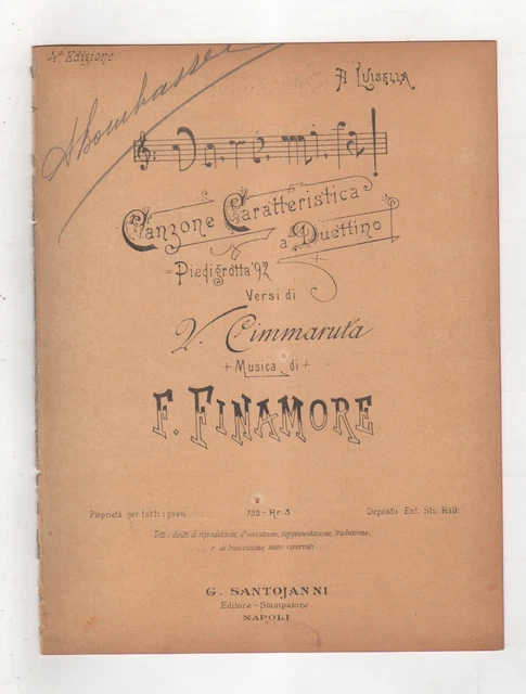 FINAMORE FRANCESCO SPARTITO Musica DO, RE, MI, FA! Napoli Piedigrotta ...
