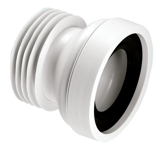 MCALPINE WC-CON1 WC Toilet Pan Straight Connector White 110mm (4") -New ...