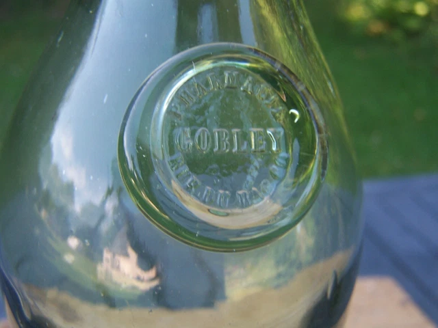 BOUTEILLE VERRE ANCIEN soufflé sceau pharmacie Cobley antique seal ...