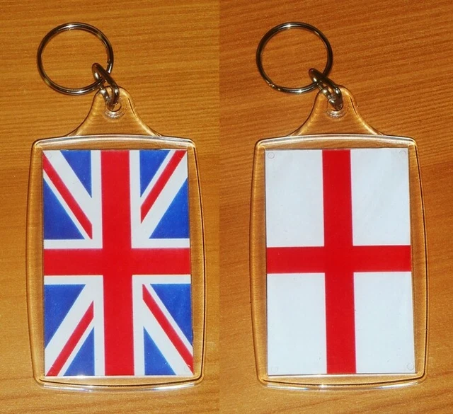 UNION JACK FLAG England Cross Of St George Large Double Sided Key Ring ...