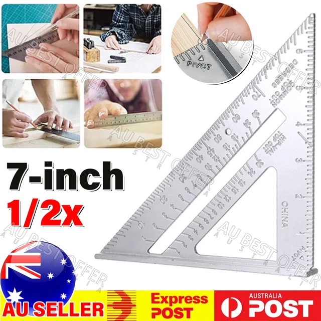 UP TO 2PCS 7" Aluminum Alloy Ruler Speed Angle Square Tool Triangle ...