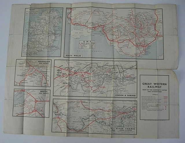 GWR RAILWAY MAPS Of The Companys System & Connections C1920s £17.97 ...