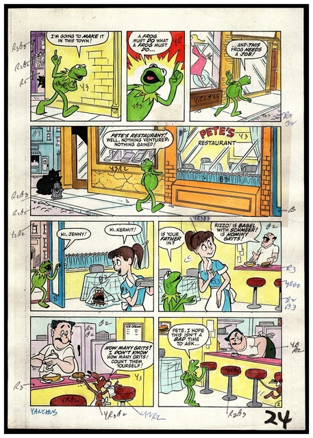 MUPPETS TAKE MANHATTAN #2 Color Guide Page 2 Hand Colored Rare Display ...