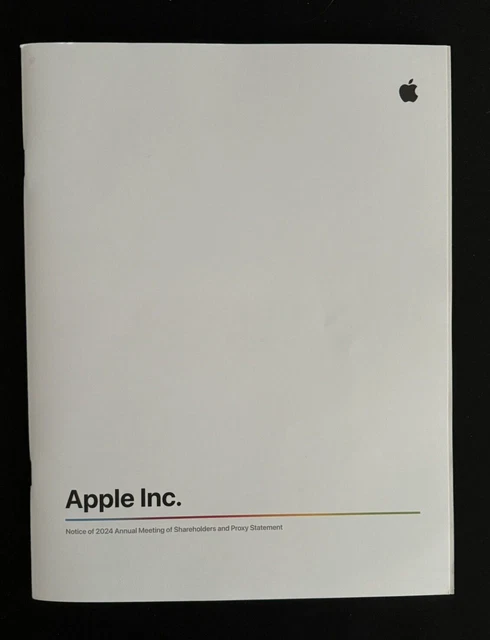 APPLE INC. 2024 Annual Report + Form 10K - Print / hardcopy £9.00 ...