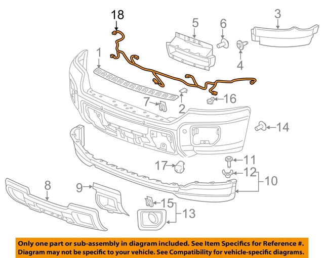 GMC GM OEM 15-18 Sierra 2500 HD Front Bumper-Harness 23261394 $141.00 ...