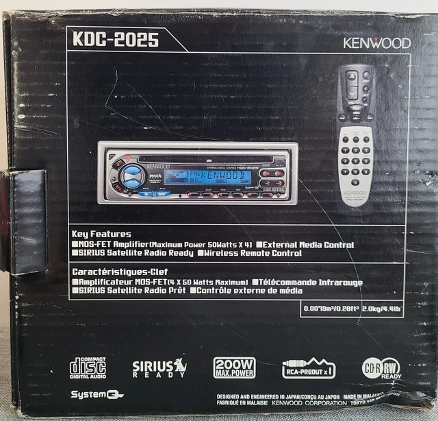 KENWOOD KDC-2025 1-DIN CD Player With Sirius Radio Ready Car Stereo $162.50 - PicClick CA