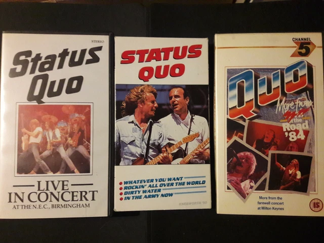 STATUS QUO RARE VHS Videos Live Birmingham 1982, Knebworth 1990, End of ...