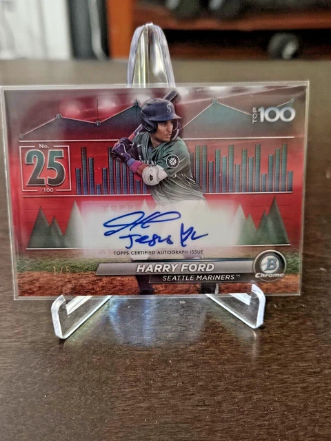 2024 BOWMAN TOP 100 Harry Ford Seattle Mariners #BTP-25 voiture rouge ...