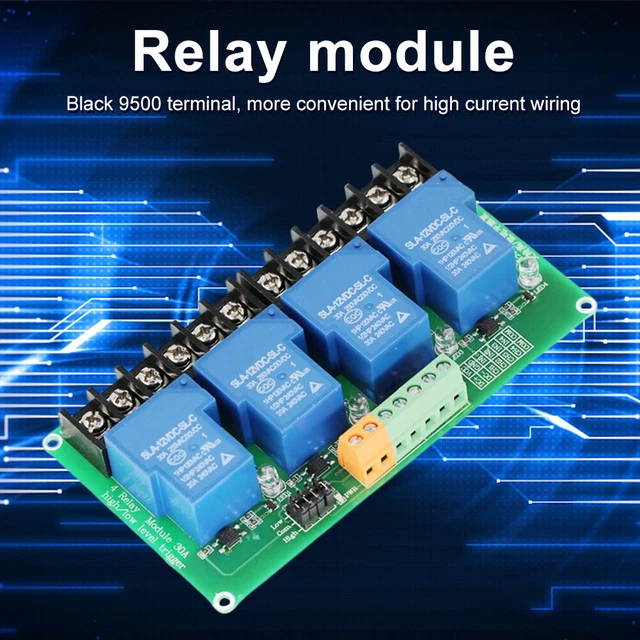 4 CHANNEL RELAY Module 30A 5V 12V 24V for PLC Automation Control (4 ...