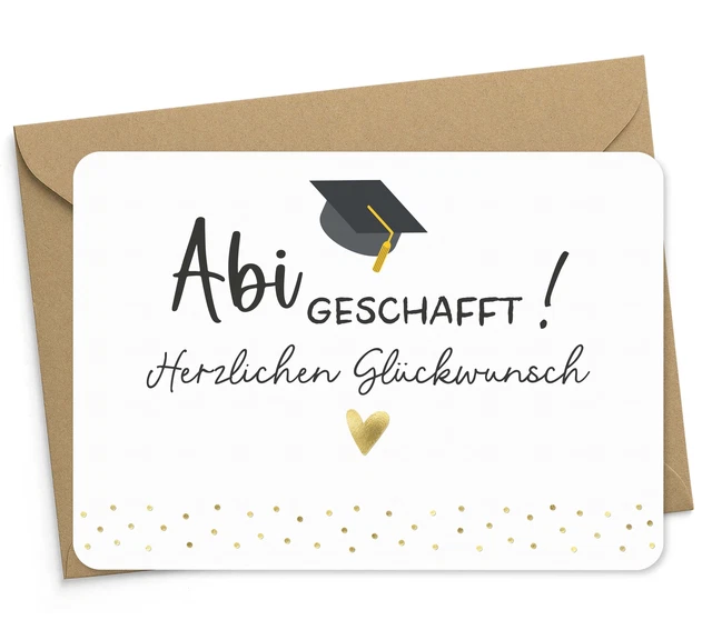 KARTE &ABI GESCHAFFT& mit Briefumschlag Abitur bestanden ...