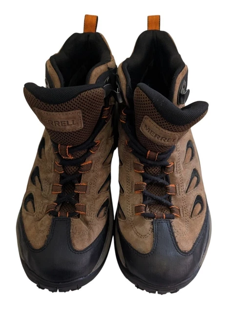 MERRELL REFLEX 4 Mid Waterproof Hiking Boots Mens Size 9 Durable Brown ...
