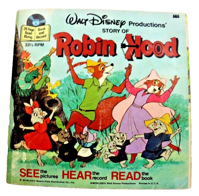 WALT DISNEY'S STORY of Robin Hood, Read Along Book & Record, 33-1/3 RPM ...