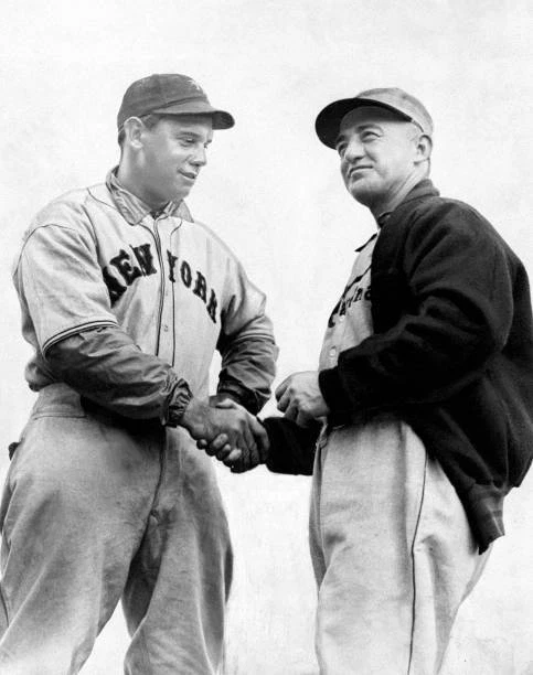 NEW YORK GIANTS manager Bill Terry greets St Louis Cardinals manag ...