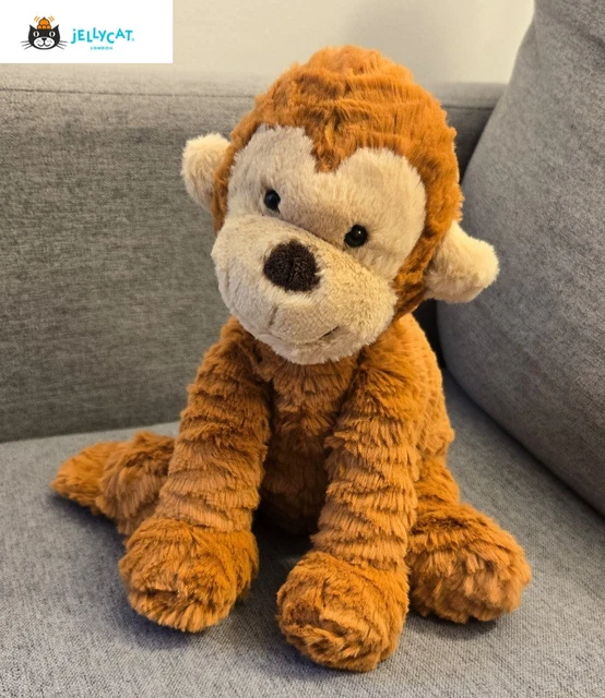 JELLYCAT FUDDLEWUDDLE LONDON Brown Monkey Medium Plush Bag NEW WITH ...