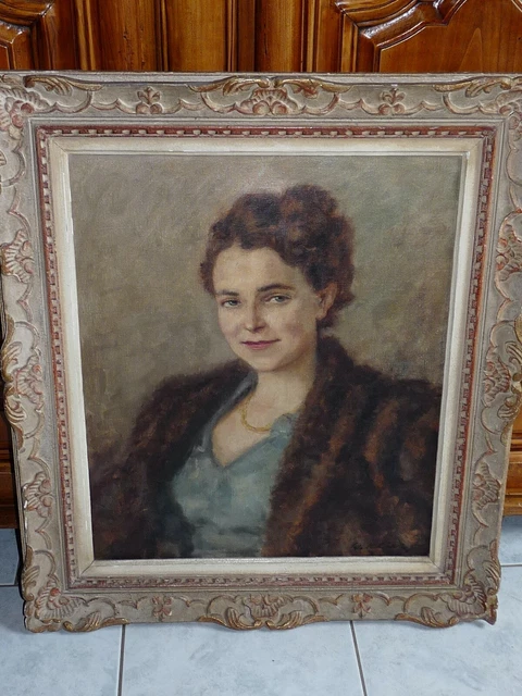 SUPERBE ANCIEN TABLEAU peinture huile sur toile femme signé Wilhelm Klier 1950 EUR 699,00 ...