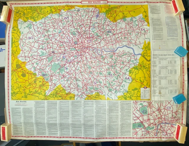 LONDON TRANSPORT BUS Route Map Poster, Dated 7/71 £20.00 - PicClick UK