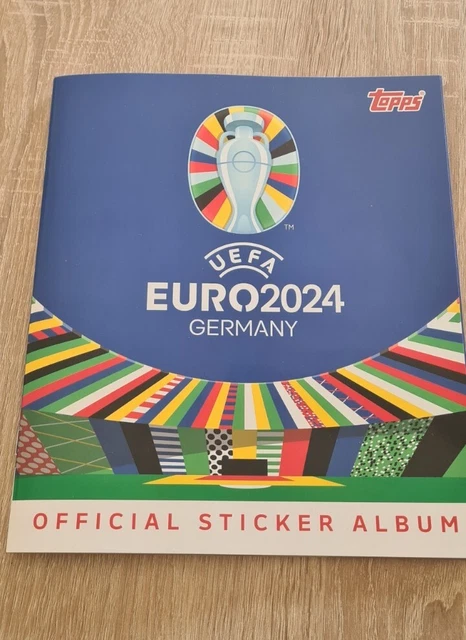 TOPPS UEFA EURO 2024 Germany Sammelalbum Stickeralbum mit 6 Stickern ...