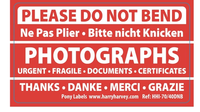20 PLEASE DO Not Bend Labels Stickers Documents Certificates Photos ...
