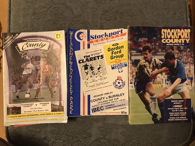 STOCKPORT COUNTY - Collection of Football Programmes x 32 - Dec 1990 to ...
