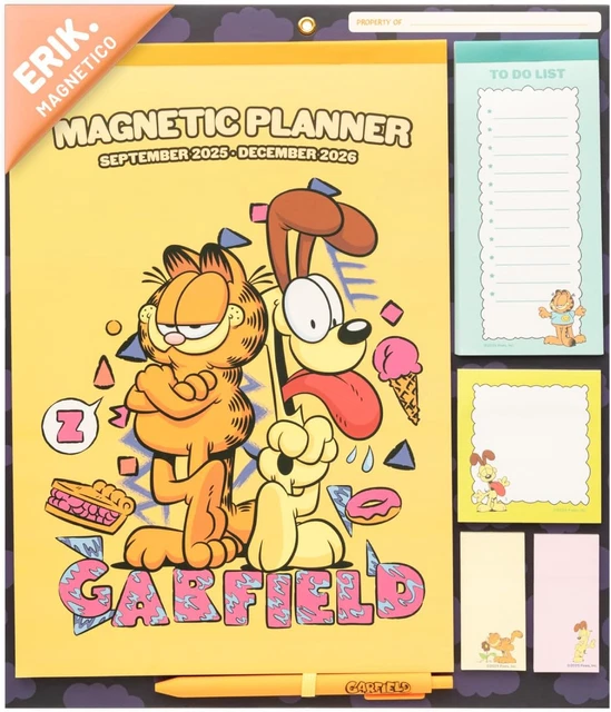 : CALENDARIO FAMIGLIA 2026 Garfield | Calendario Magnetico Frigo 2026 ...