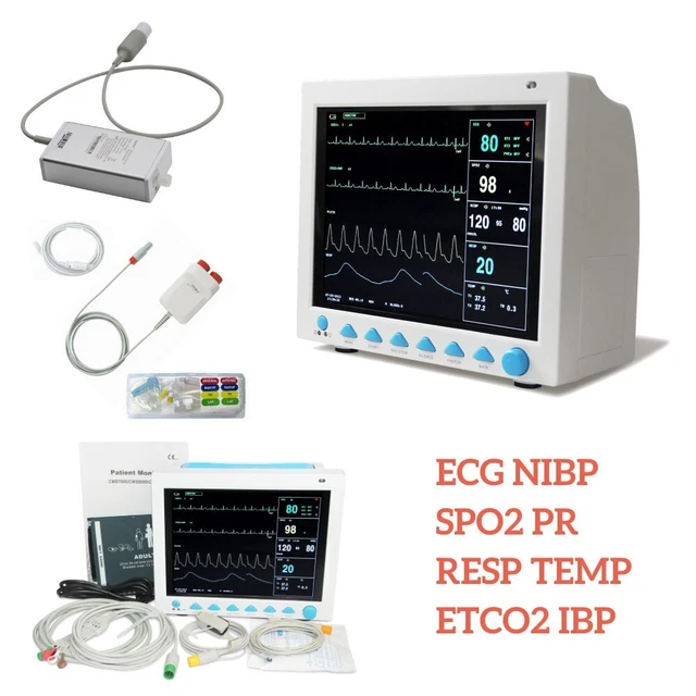 CONTEC VITAL SIGNS CO2 Patient Monitor Capnograph IBP ECG NIBP SPO2 ...