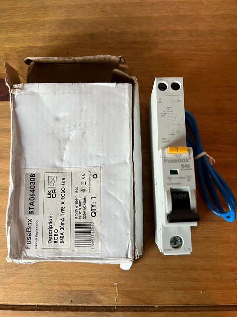 FUSEBOX RCBO TYPE A Single Pole Circuit Breaker - 6A (RTA060630B) £10.00 - PicClick UK