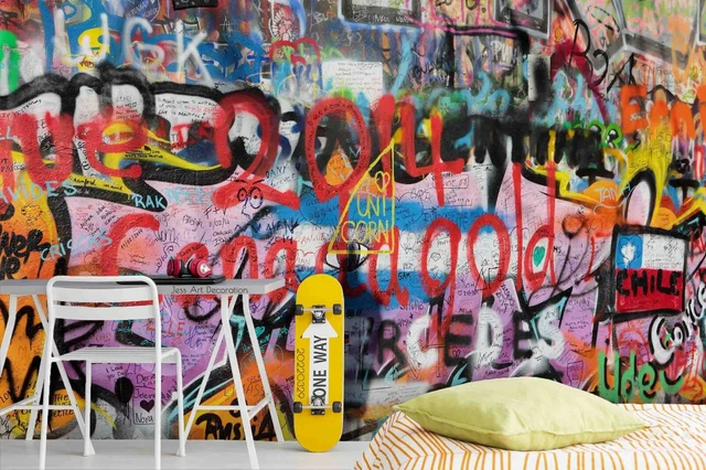 3D ABSTRACT ART Graffiti Letter Wallpaper Wall Murals Removable ...