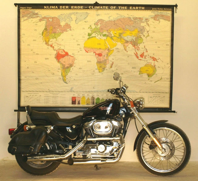 SCHOOL WALL MAP Wall Map Climate Map World Map 211x143 Vintage Climate ...