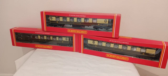 OO GAUGE 3X HORNBY Pullman Coach Umber Brown R223 R233 1st and Brake ...