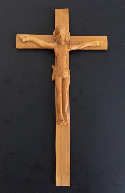 VINTAGE WOOD CRUCIFIX Wooden Cross Jesus Christ Holy Religious Icon $30 ...