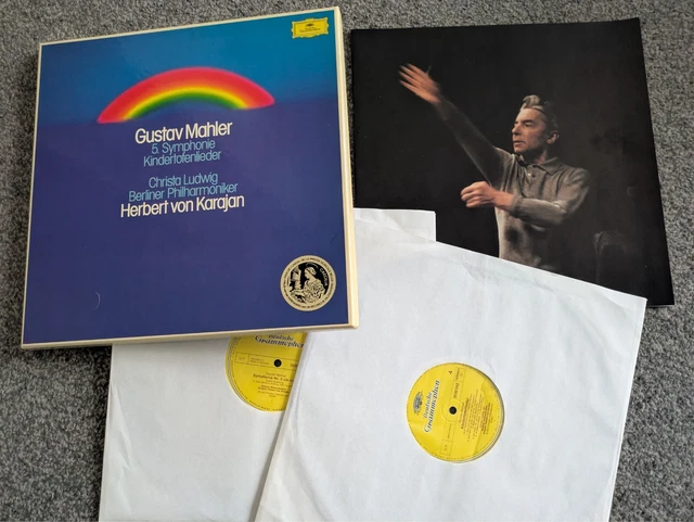 GUSTAV MAHLER, SYMPHONY No.5, Herbert Von Karajan, 2 Record Box Set on Vinyl £10.00 - PicClick UK