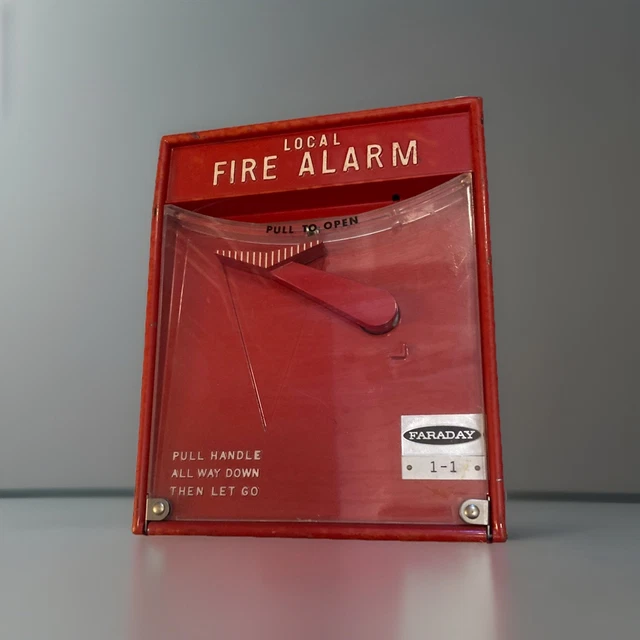 VINTAGE FARADAY NO. 10500 Local Fire Alarm Pull Station, Complete ...