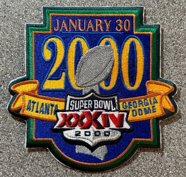 2000 SUPER BOL Xxxiv Officiel NFL Football Patch Rams Titans Willabee ...