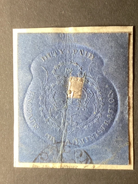 GB REVENUE, BLUE embossed PROBATE or ADMINISTRATION, Queen Vic cypher ...