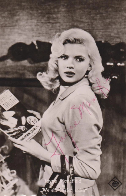 Jayne Mansfield Original Autogramm Signierte Sexy Kolibri Postkarte