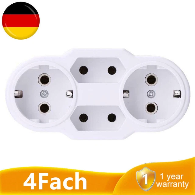 4 FACH STECKDOSENLEISTE Mehrfachsteckdose Steckdose Euro ...