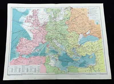 1945 WW2 MAP of Europe Railway Map Peace Time Simplon Orient Express ...