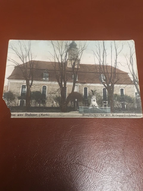 ALTE AK GRUSS aus Dahme ( Mark ) Hospitalkirche mit Kriegerdenkmal 1905 ... ALTE AK GRUSS aus Dahme ( Mark ) Hospitalkirche mit Kriegerdenkmal 1905 ...