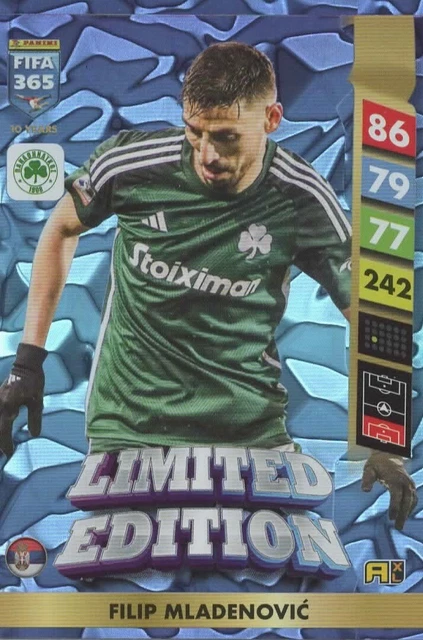 PANINI FIFA 365 2025 limited Edition Filip Mladenović Panathinaikos EUR ...