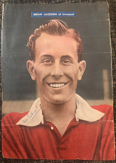 SIGNED BRIAN JACKSON Full Poster Liverpool FC 1950s Football Autograph ...