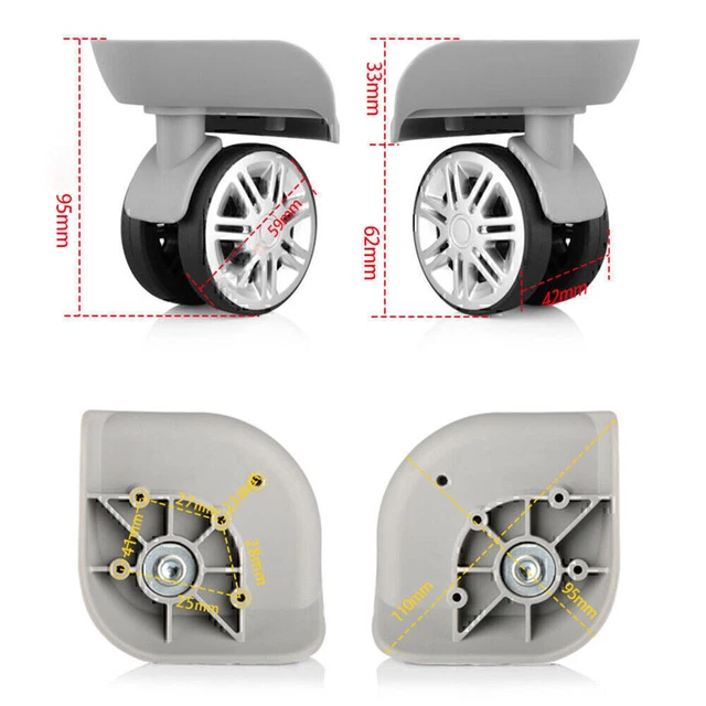 LUGGAGE 360° SPARE Swivel Spinner Suitcase Caster Wheels Repair ...