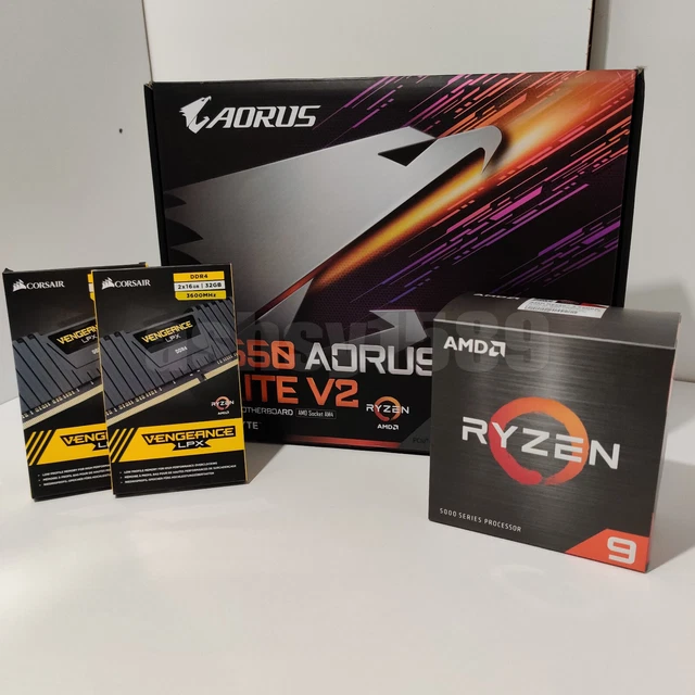 AMD RYZEN 9 5900X, 64GB 3600MHZ DDR4 RAM, GIGABYTE B550 AORUS ELITE V2 ...
