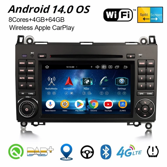ANDROID 14 DAB+ Autoradio Navi CD Mercedes A/B Klasse W245 W169 Viano ...