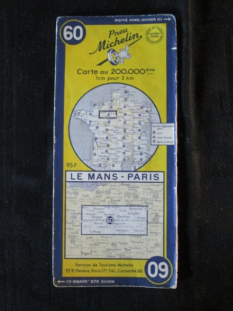 CARTE ROUTIÈRE MICHELIN, n°60 Le Mans Paris EUR 4,00 - PicClick FR