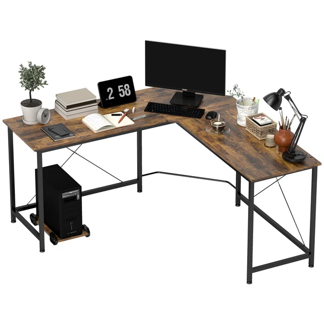 HOMCOM CORNER L-SHAPE Computer Desk Gaming PC Workstation for Home ...